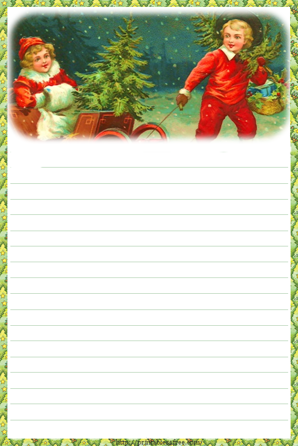 ::Christmas Stationery - free Lined Notepaper, Envelope, Printable::